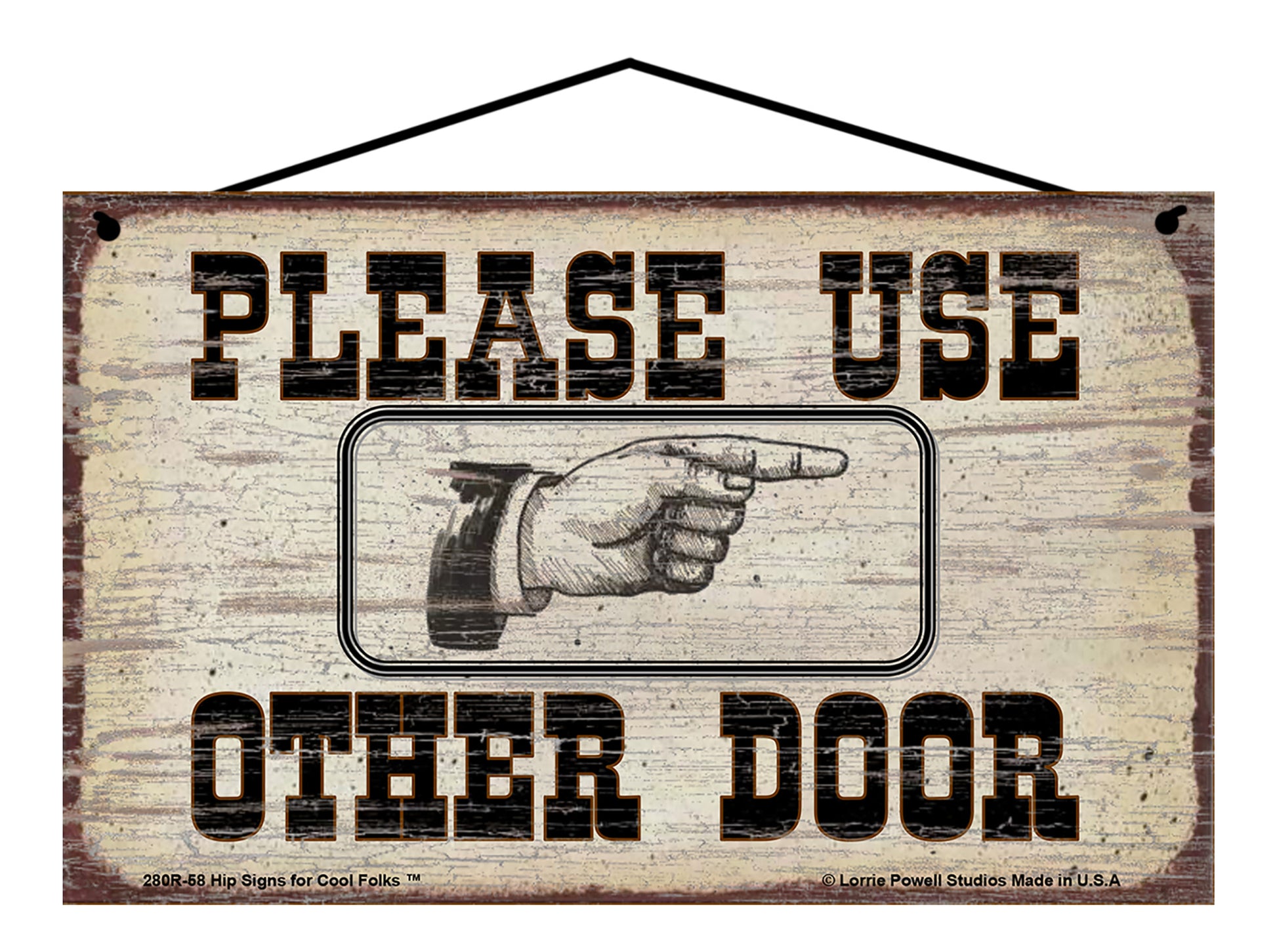 Please Use Other Door Pointing to the Right - Vintage Style Sign – Hip ...